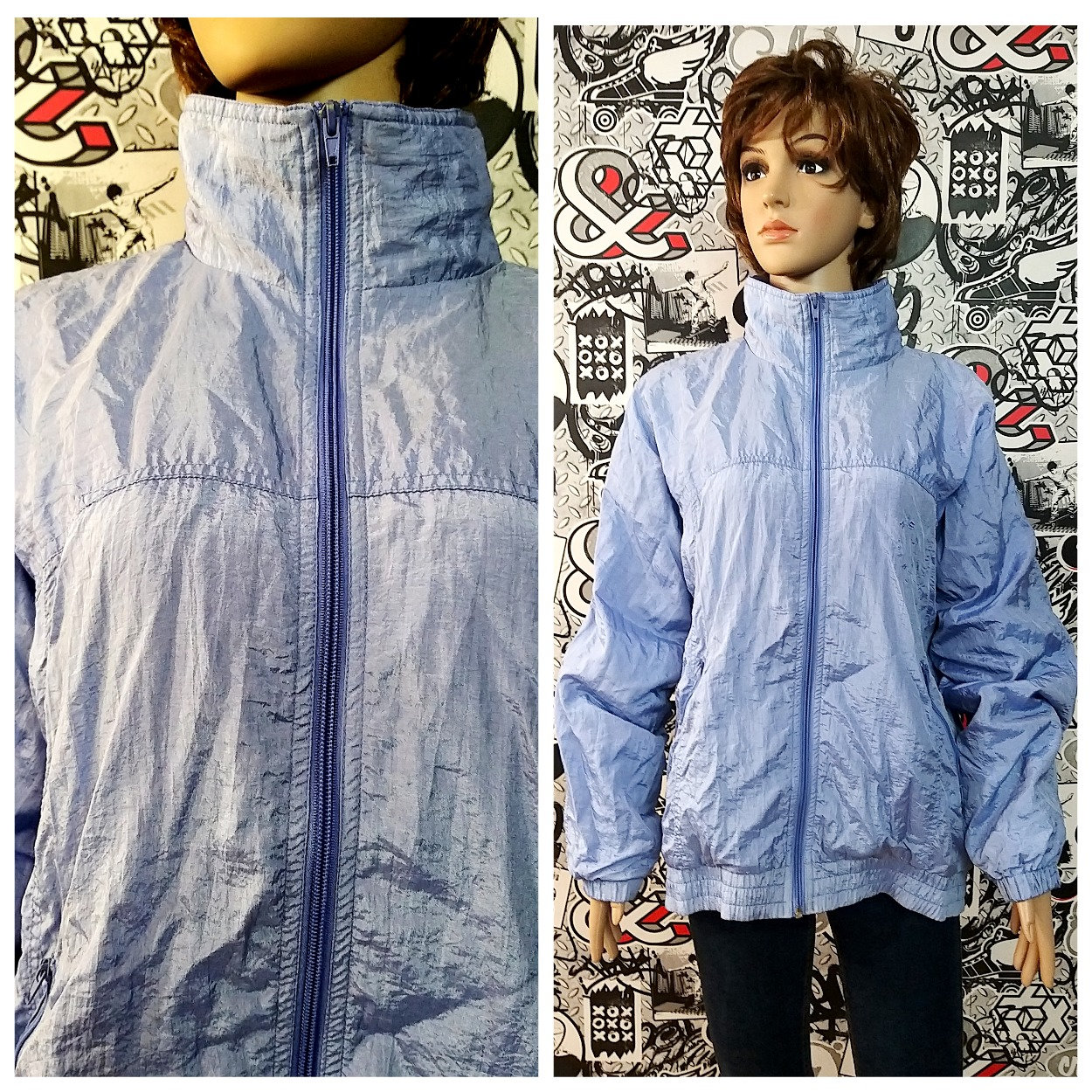 Women Clothing 80s athletic Clothing Purple Windbreaker Jacket | Etsy