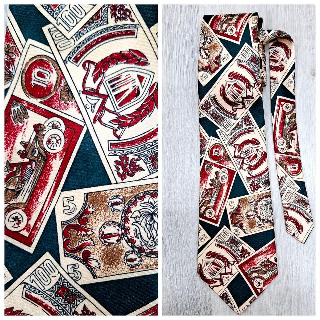 Banknotes Necktie Banknotes Print Tie Wedding Tie Gift for Him Boys ...