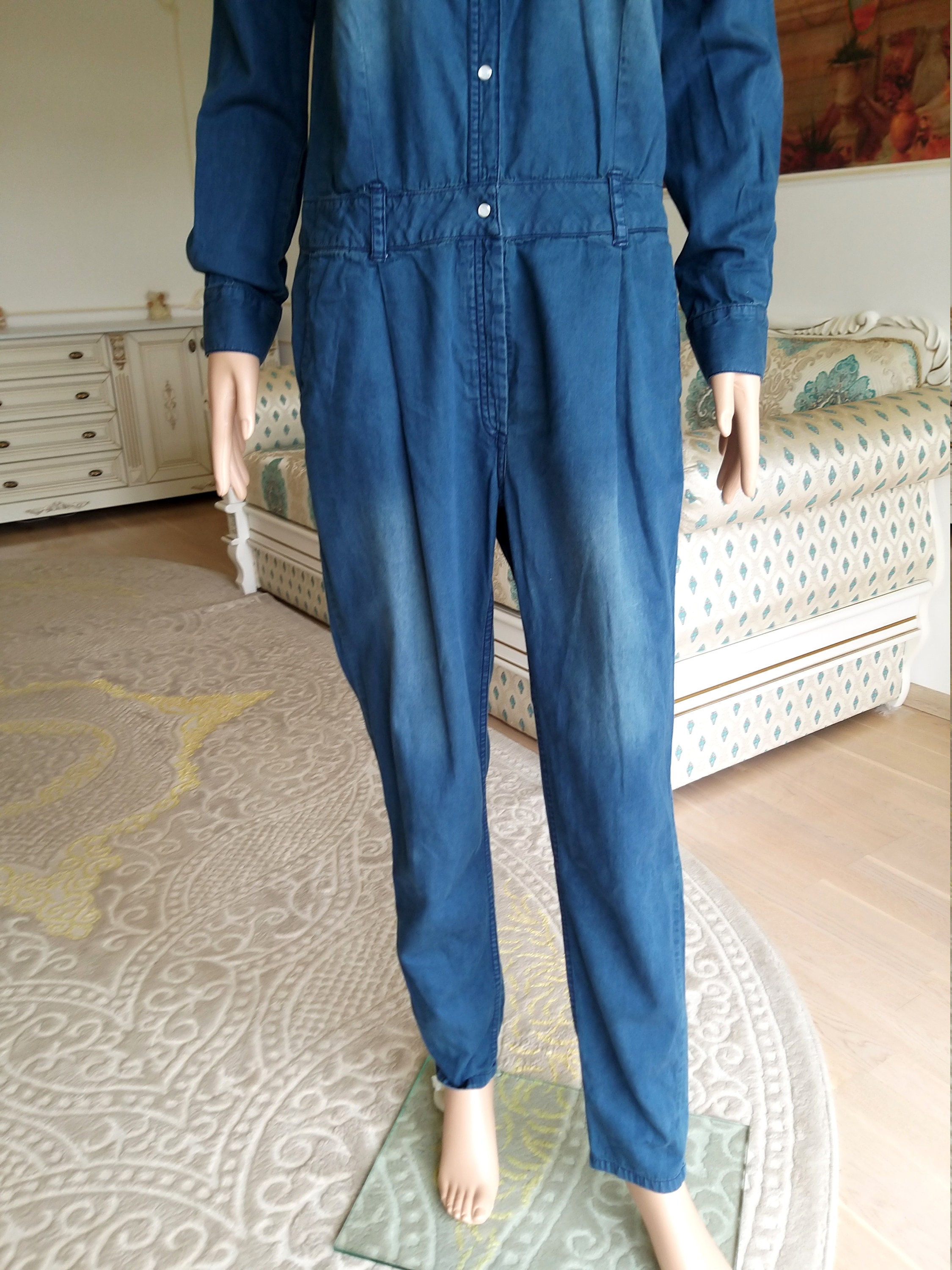 Denim Coverall Denim Jumpsuit Denim Pants Denim Overall M | Etsy
