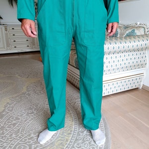 One Piece Green Coveralls Vintage Green Jumpsuit Mens Overalls Zip up ...