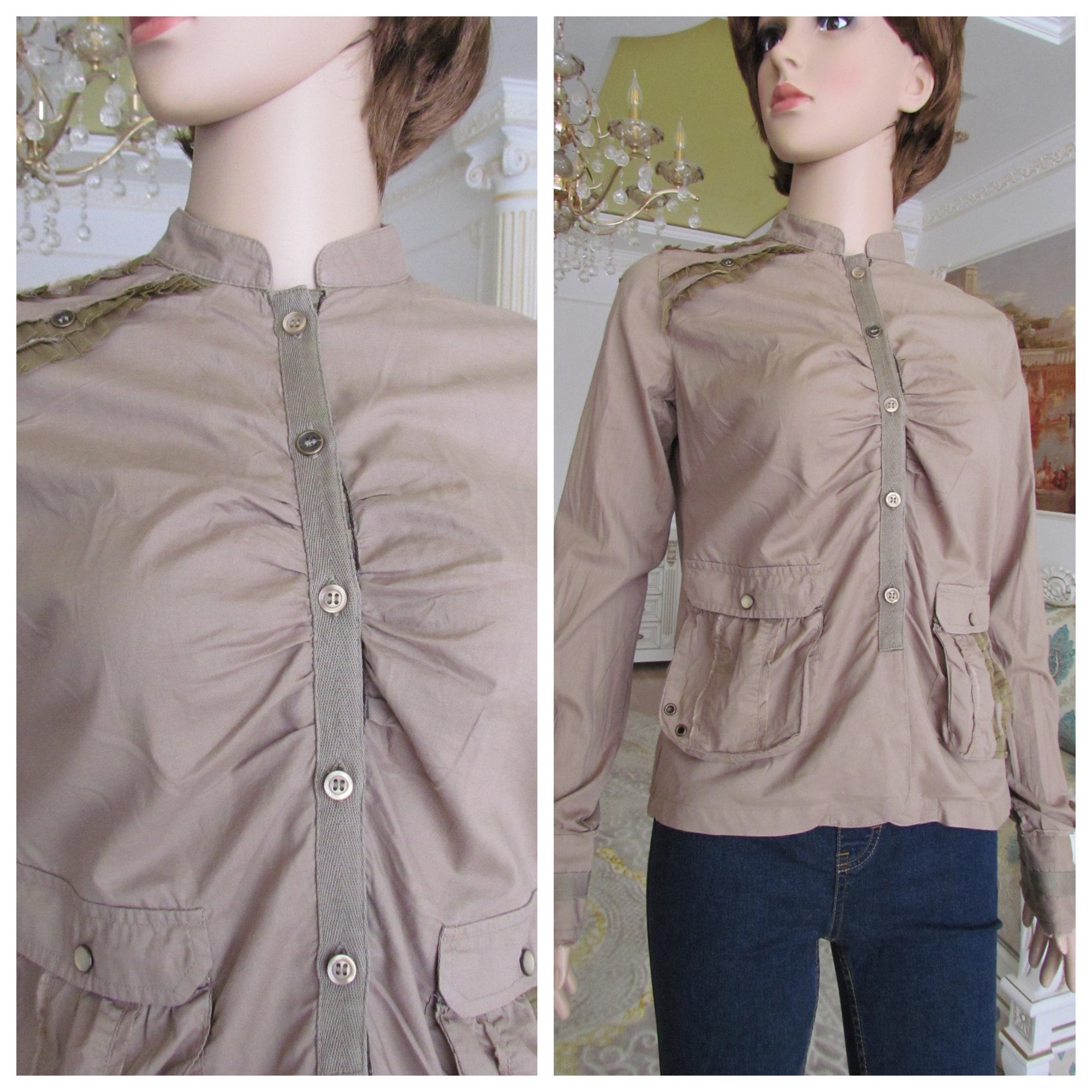 Festival shirt festival blouse military style military blouse | Etsy