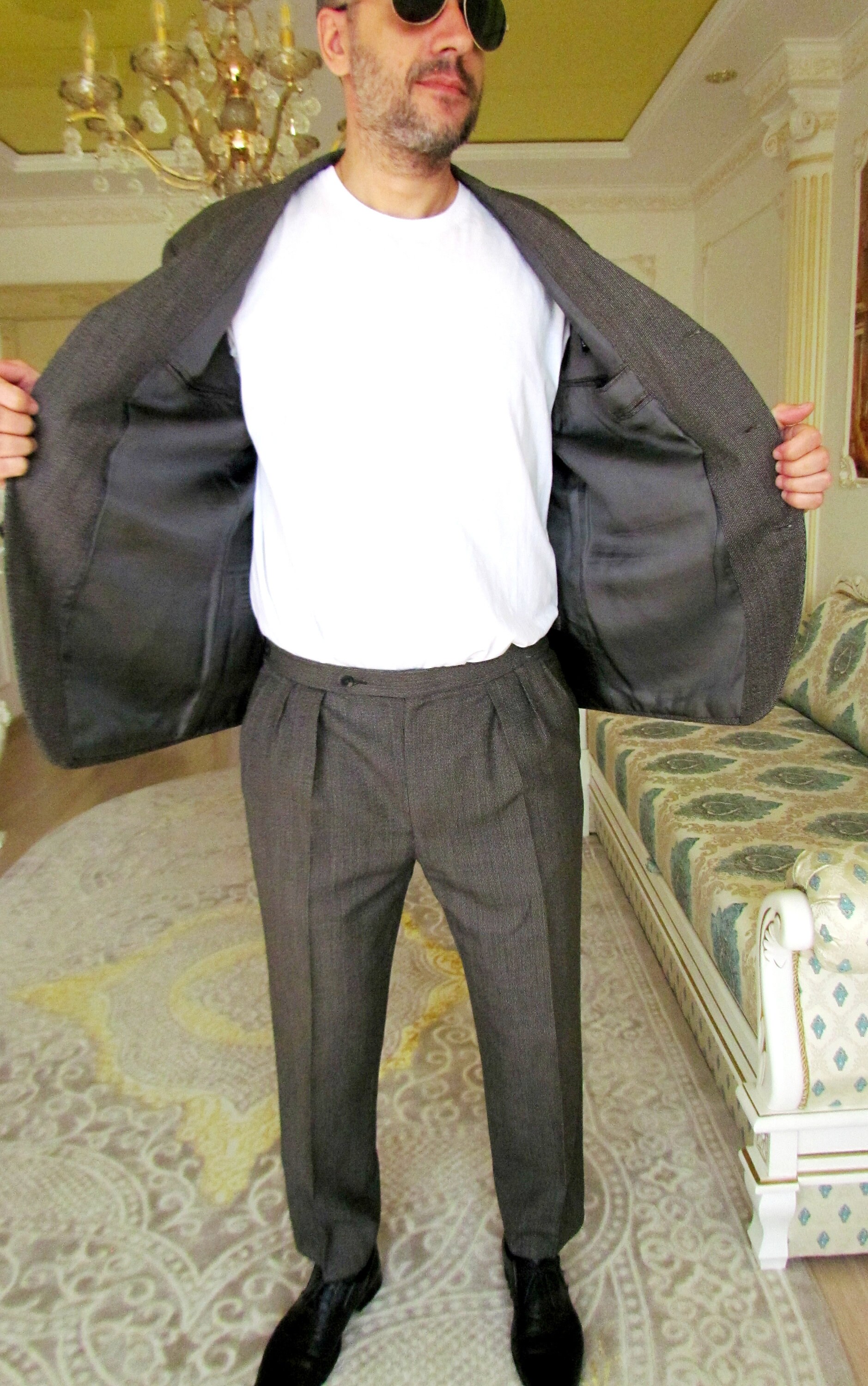 Mens Suit Vintage Gray Mens Suit Retro Suit Two Piece Suit - Etsy