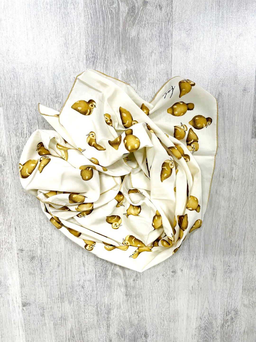 Silk Duck Print Scarf Large Scarf Bird Shawl Womens Scarf Vintage Duck ...