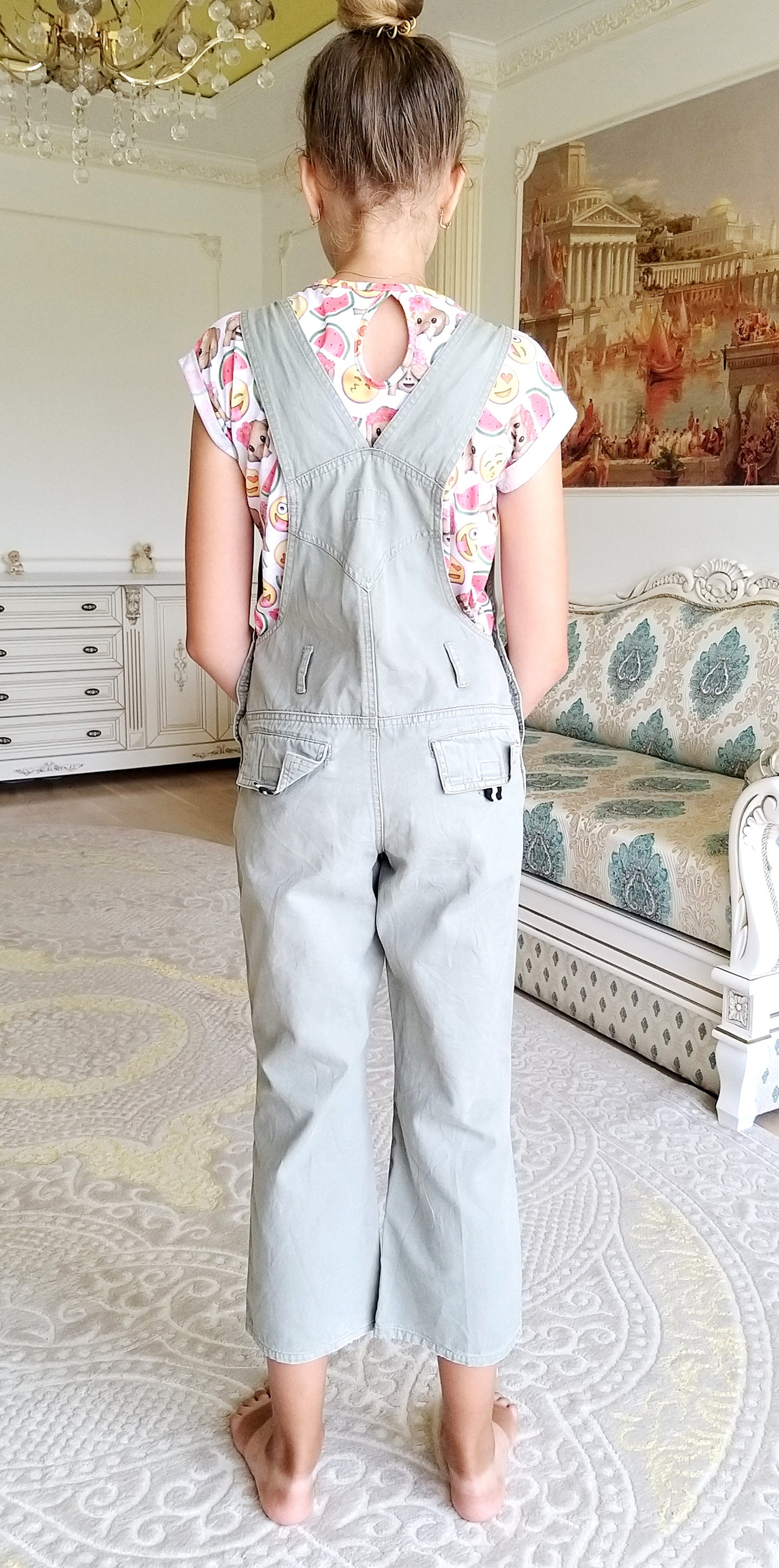 Girls Overalls 10 One Piece Olive Green Overalls Girls - Etsy
