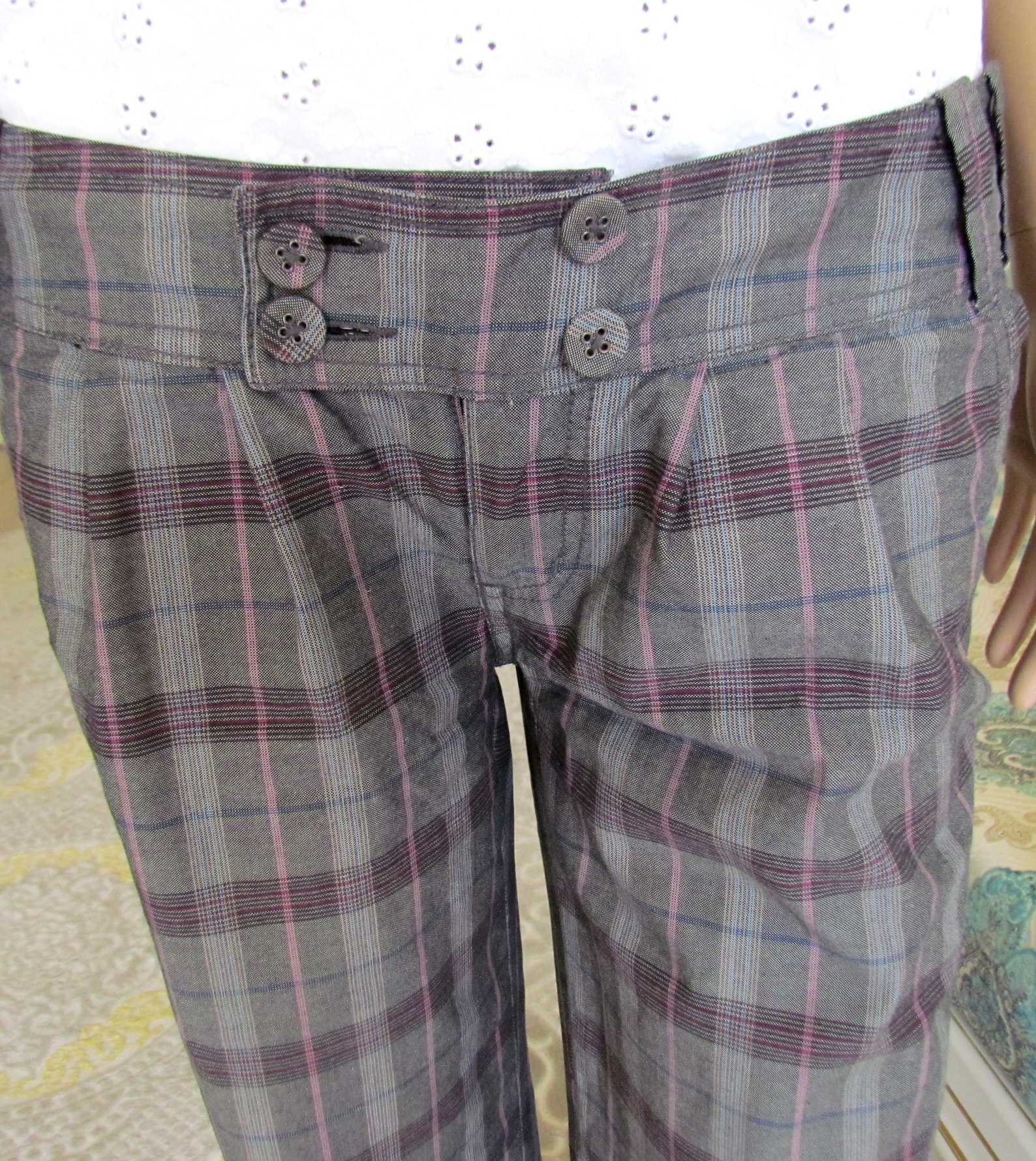 Gray Plaid Pants Womens Plaid Pants Retro Pants Womens Pants - Etsy