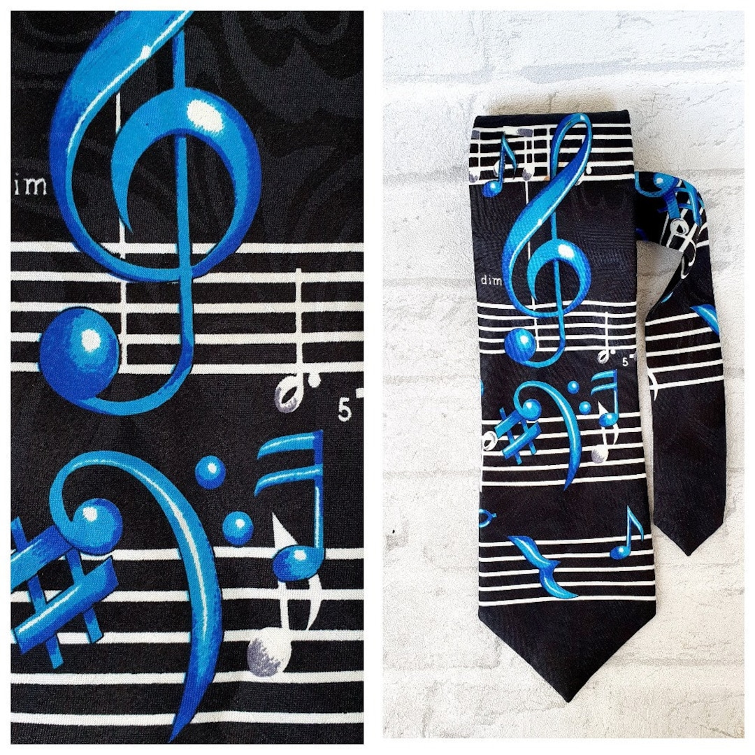 Wedding Tie Note Print Tie Groom Tie Musician Gift Music Gift Party Tie ...