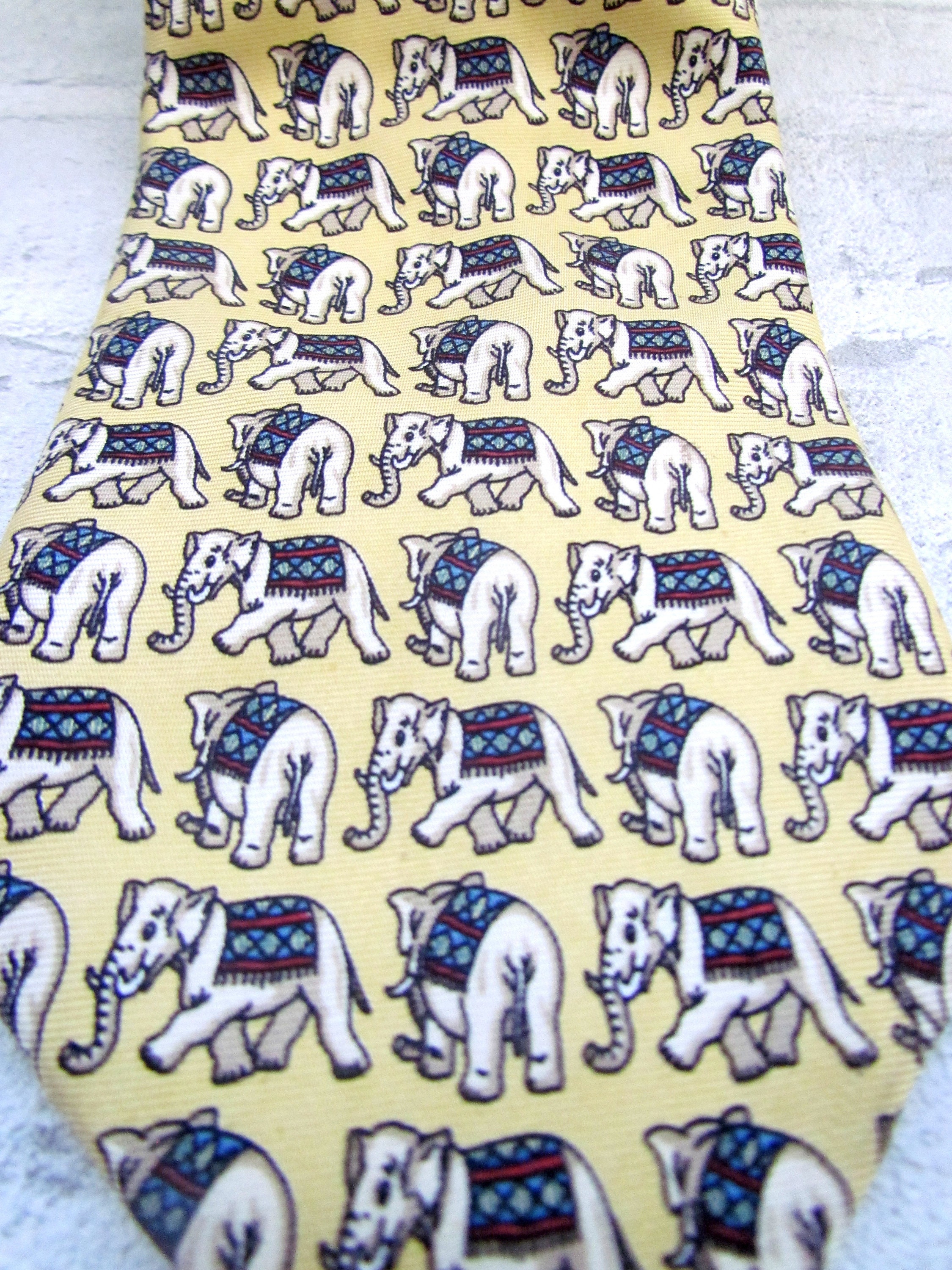 Silk Tie Silk Necktie Animal Print Animal Necktie Elephant - Etsy UK
