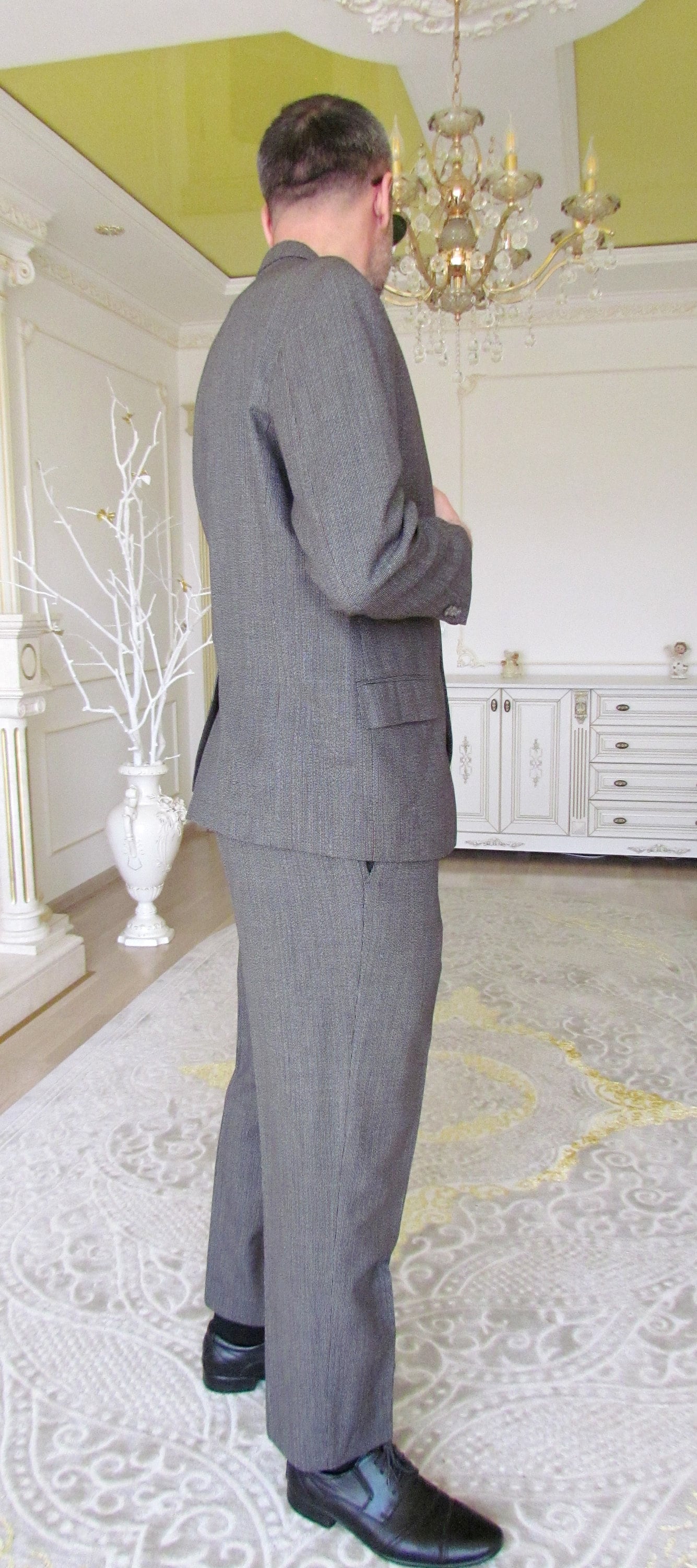 Mens Suit Vintage Gray Mens Suit Retro Suit Two Piece Suit - Etsy
