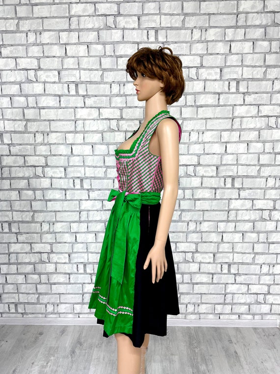 neon pink Gingham Dirndl Dress M Oktoberfest Clothing… - Gem