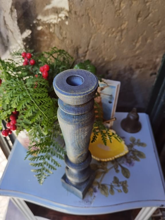 Rustic Antique Wooden Candlestick Made From Ancient Balusters. Measure ...