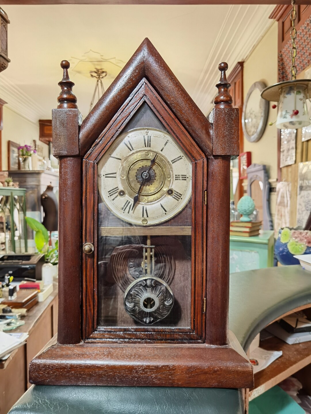 Antique Carved Wooden Pendulum Clock - Etsy