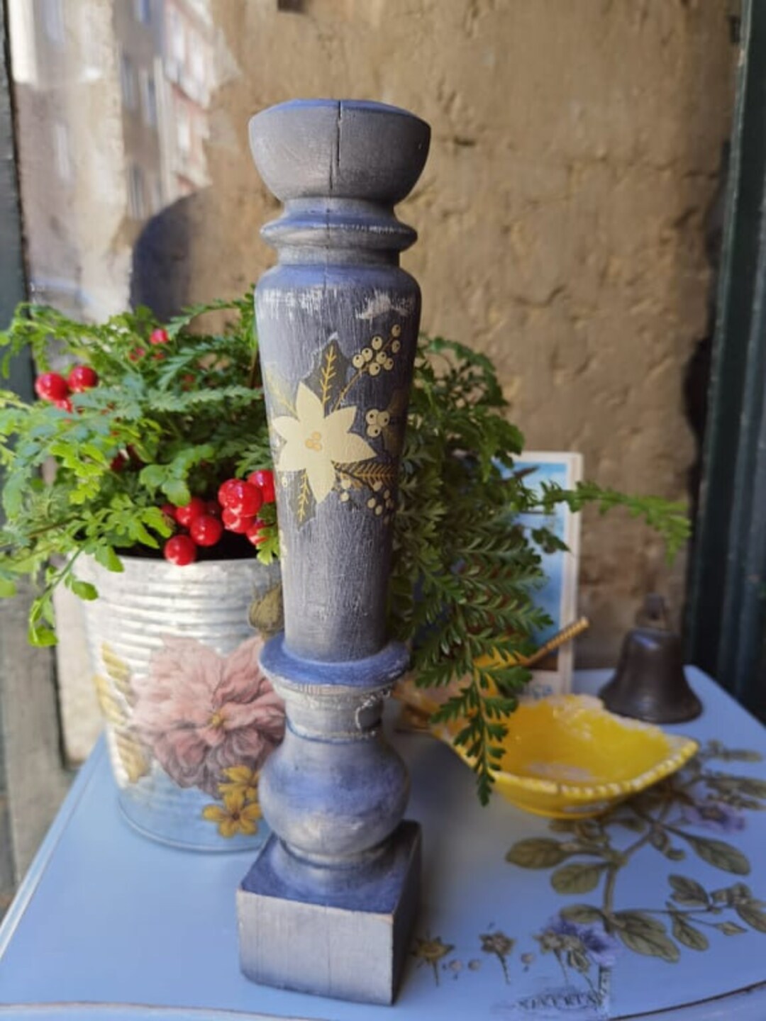 Rustic Antique Wooden Candlestick Made From Ancient Balusters. - Etsy