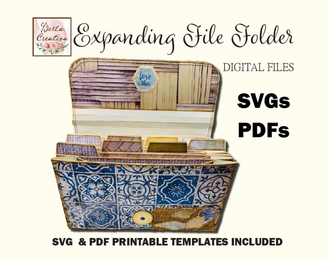 Expandable File Folder & Inserts SVG Files and Printable Templates ...