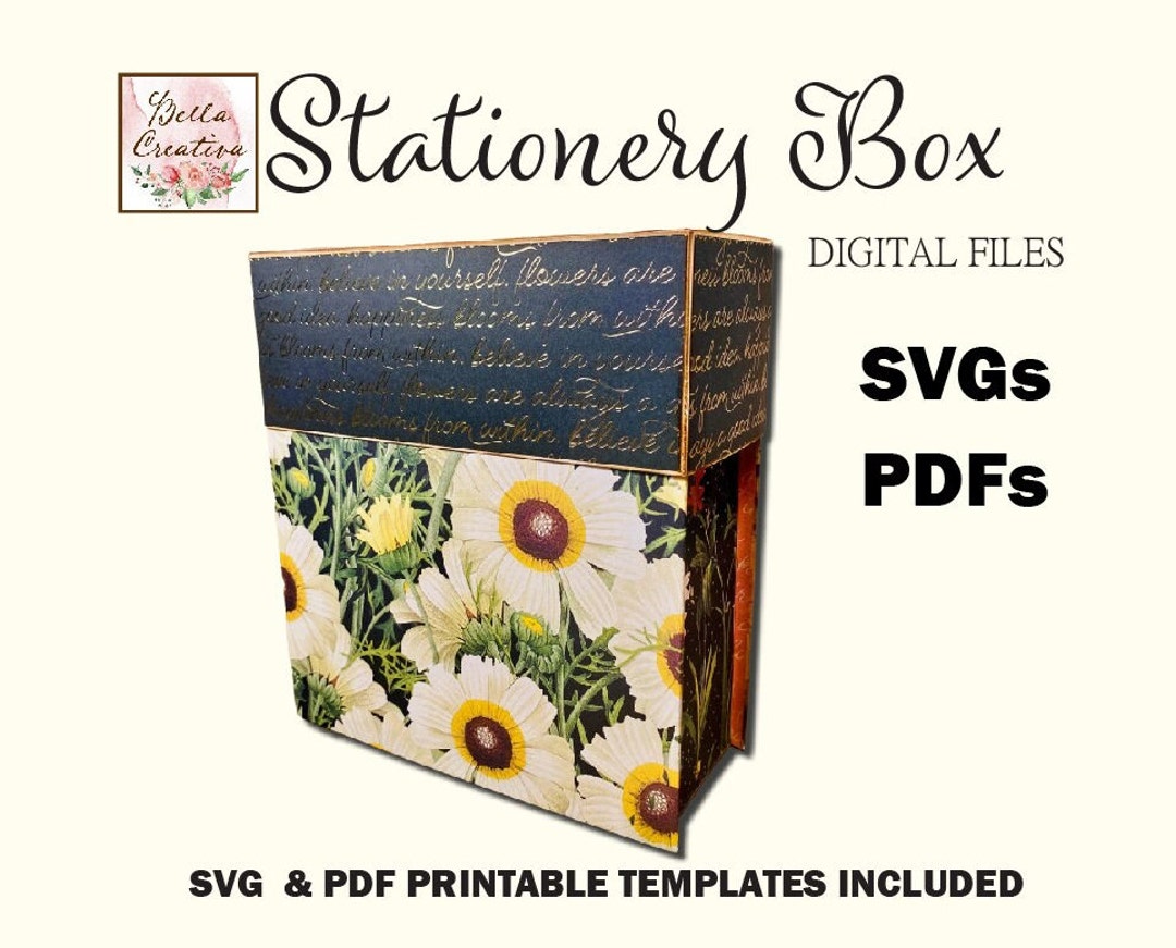 Stationery Box SVG Files and Printable Templates Video Tutorials - Etsy