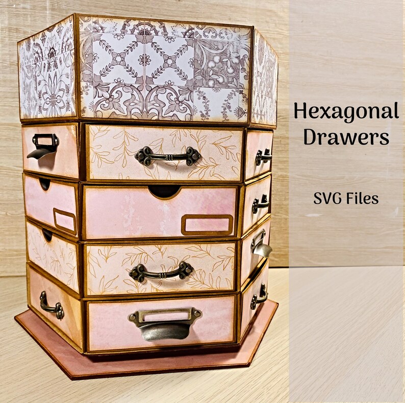 SVG Hexagonal Drawers Cut Files for Electronic Cutting | Etsy