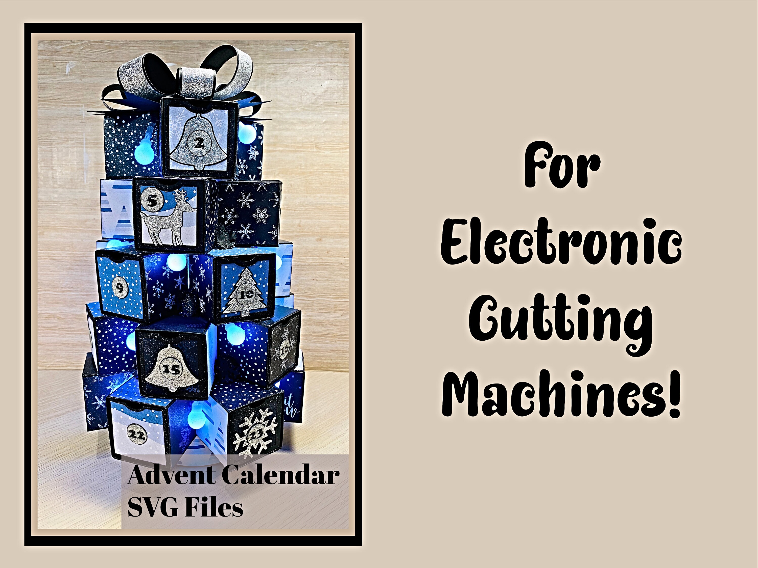 Advent Calendar SVG Cut Files for Electronic Cutting - Etsy