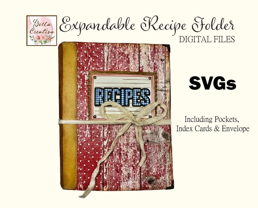 Expandable Recipe Folder SVG Files, PDF Instructions, Video Tutorials ...