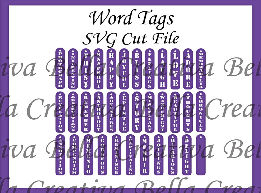 Word Tag Embellishments SVG Files for Electronic Cutting - Etsy