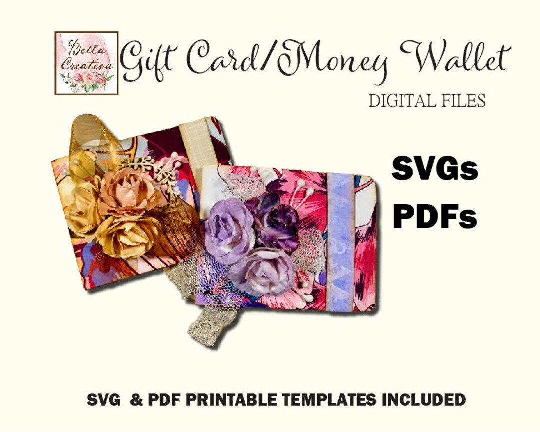 Gift Card & Money Wallet SVG Files and Printable Templates Video ...