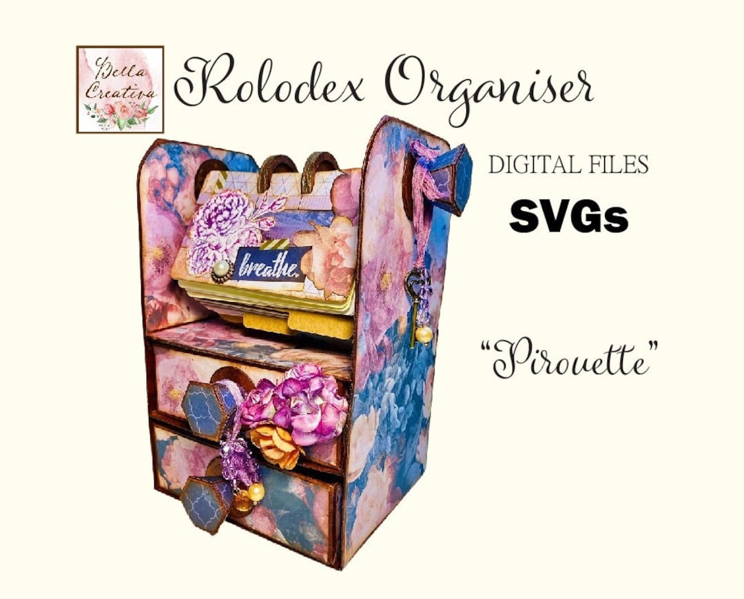Rolodex Organiser SVG Cutting Files, Video Tutorials, PDF Instructions ...