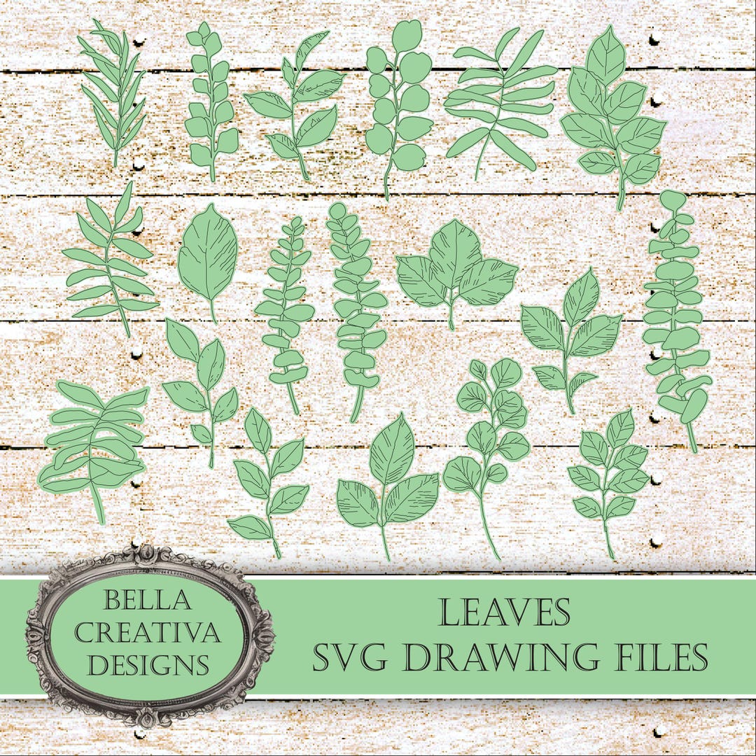 Leaves Line Art Designs | SVG Files for Electronic Cutting Machines ...