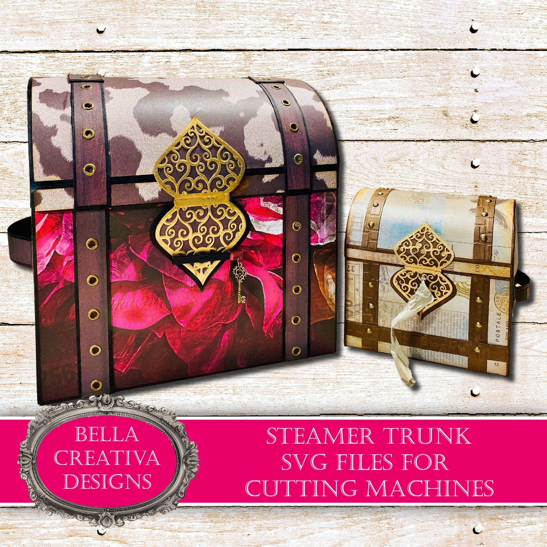 SVG Steamer Trunk Cut Files for Electronic Cutting Machines Video ...