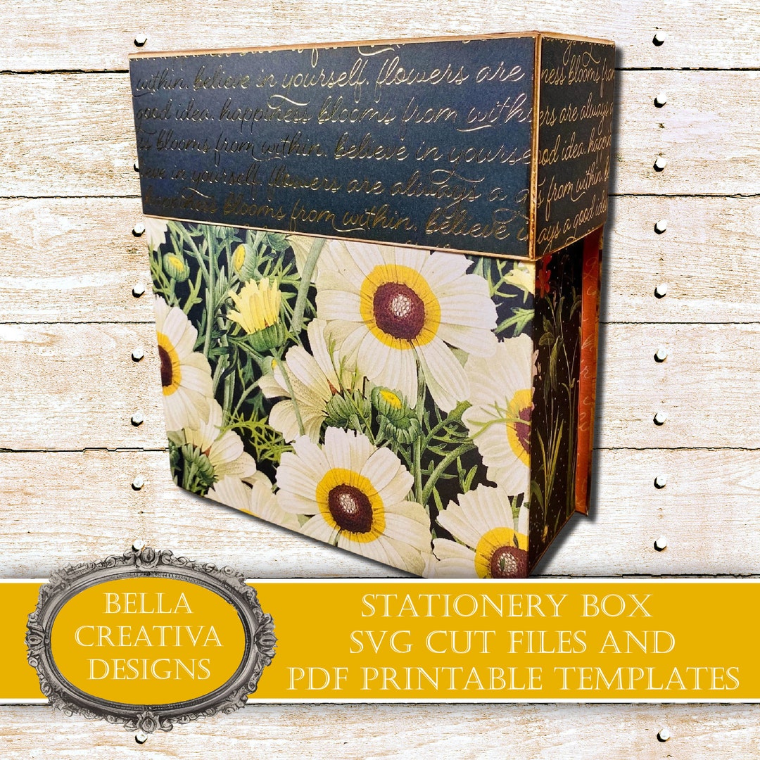 Stationery Box - SVG Files and Printable Templates - Video Tutorials - Etsy