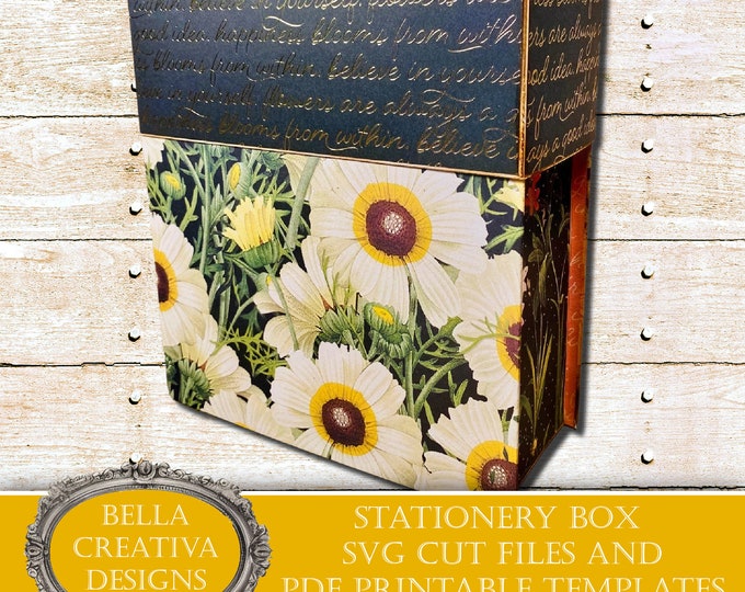 Stationery Box - SVG Files and Printable Templates - Video Tutorials - Etsy