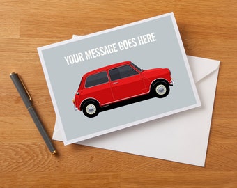 Classic Mini Birthday Personalised Card - Etsy UK