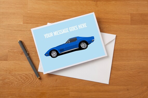 Personalised Corvette Stingray Fan Art Greetings Card | Etsy