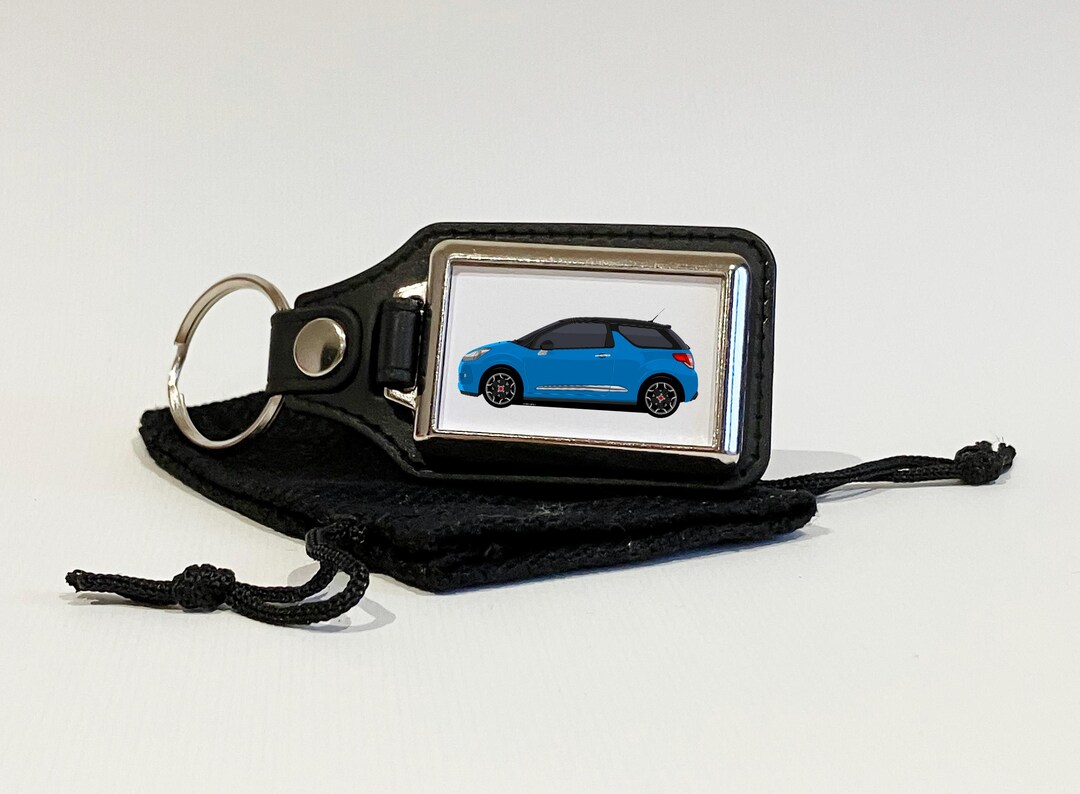 DS2 Illustration, Car Art, Key Ring, Key Chain, Key Fob, Chrome Metal ...