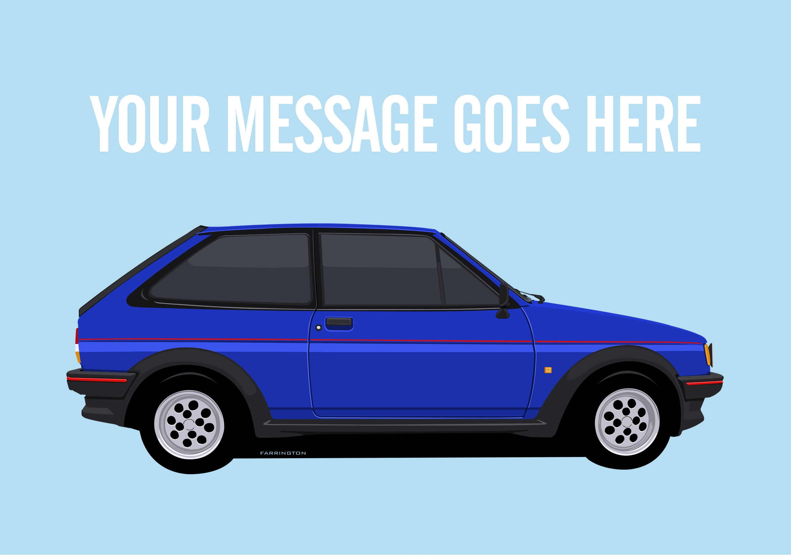 Personalised Fiesta XR2 MK2 Fan Art Greetings Card, Birthday Card - Etsy