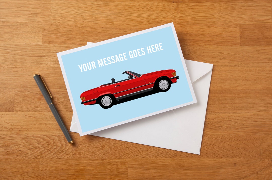 Personalised Mercedes SL Fan Art Greetings Card, Birthday Card. - Etsy