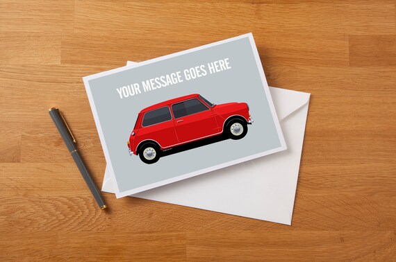 Personalised Mini Cooper Fan Art Greetings Card - Etsy