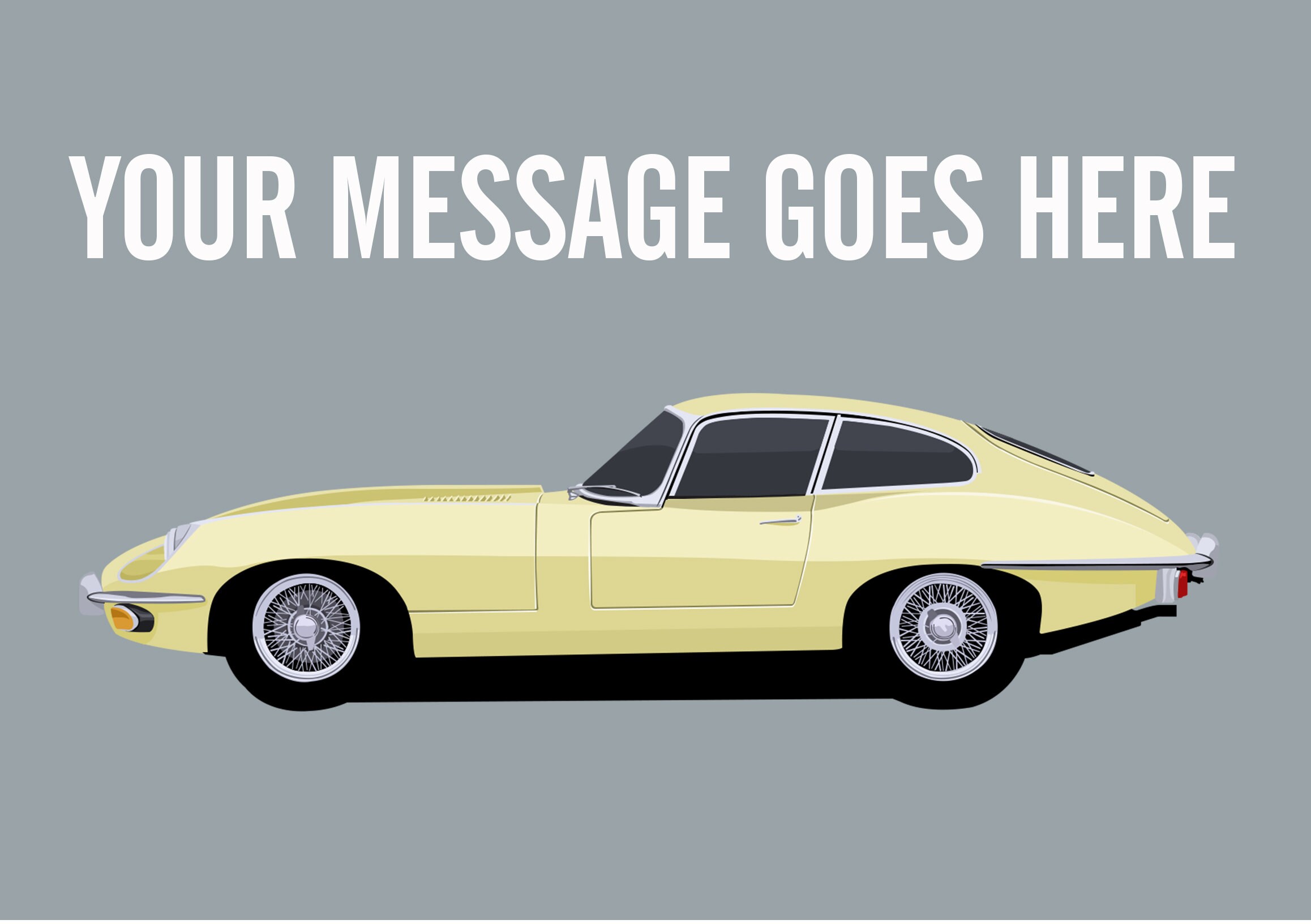 Personalised E-type Fan Art Illustration Greetings Card | Etsy