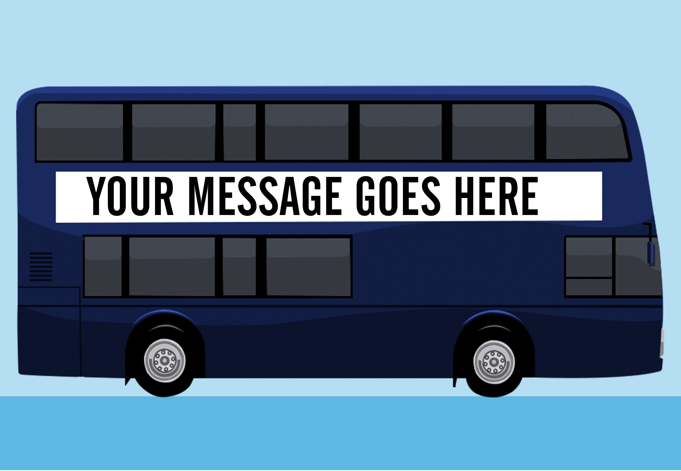 Personalised Double Decker Bus Art Greetings Card - Etsy UK