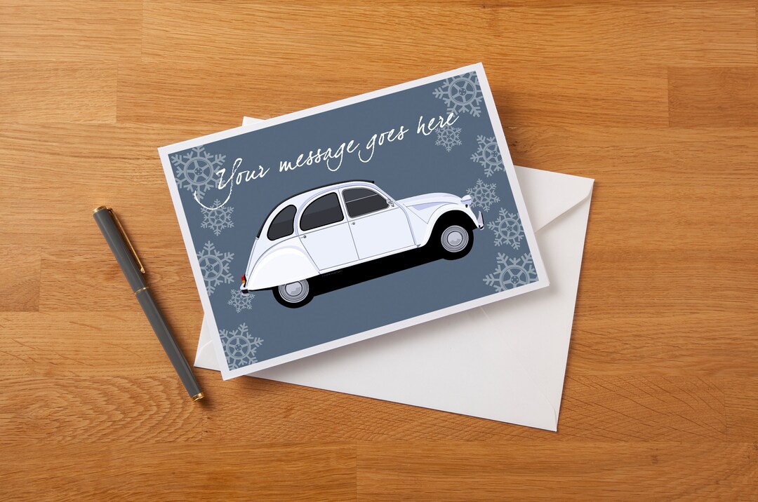 Personalised 2CV Fan Art Christmas Card, Xmas Card, Seasonal Greetings ...
