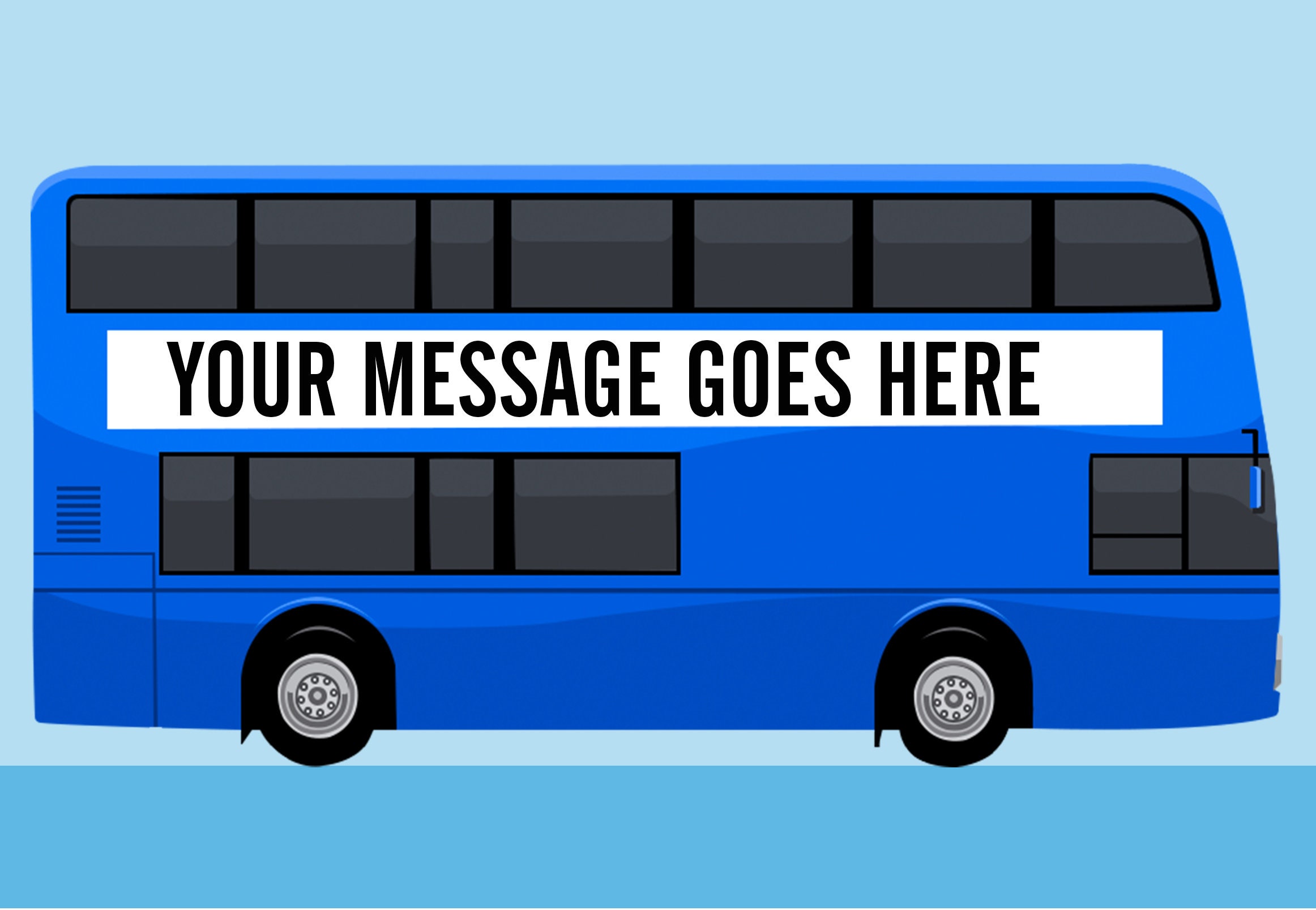 Personalised Double Decker Bus Art Greetings Card - Etsy UK