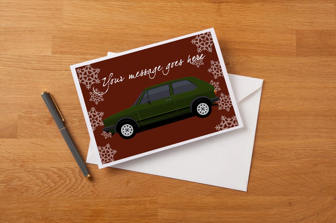 Personalised Hot Hatch GTI MK1 Fan Art 7 Car Colours Christmas Card ...