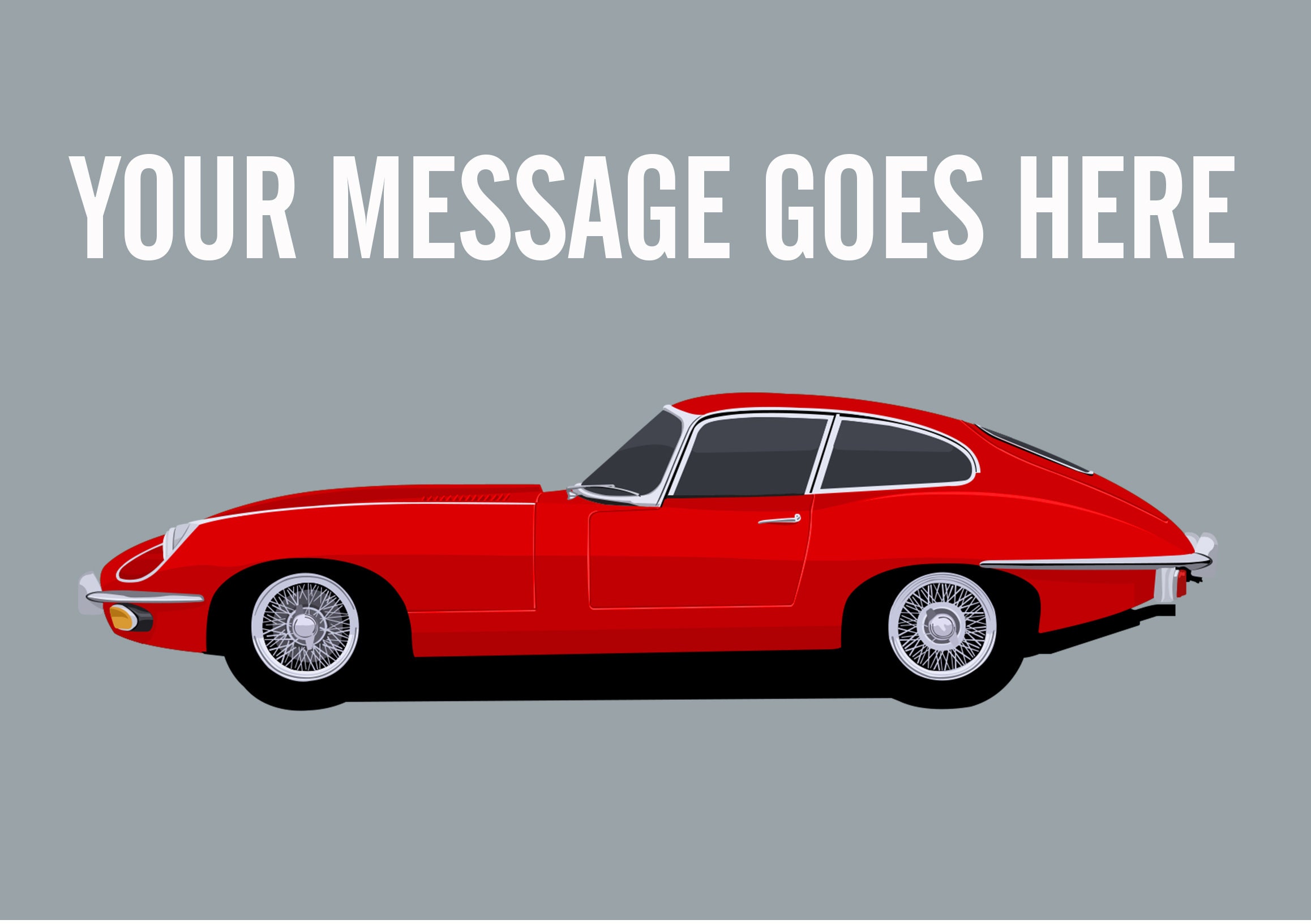 Personalised E-type Fan Art Illustration Greetings Card | Etsy