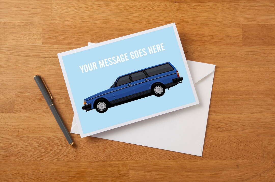 Personalised Volvo 240 Estate Fan Art Greetings Card/birthday Card - Etsy