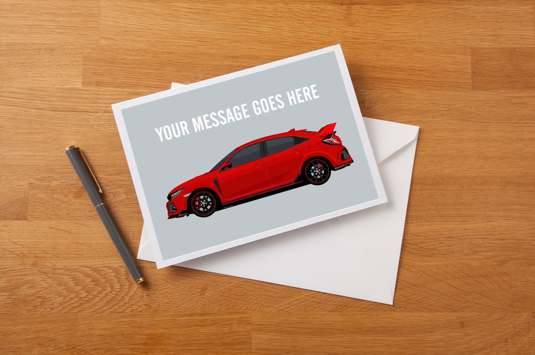 Personalised Civic Type R FK8 Fan Art Greetings Card Birthday Card ...