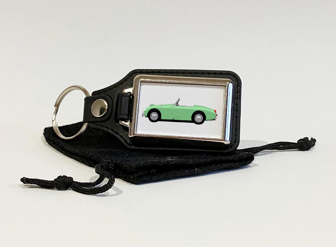 Austin Healey Sprite Car Art, Frogeye, Key Ring, Key Chain, Key Fob ...