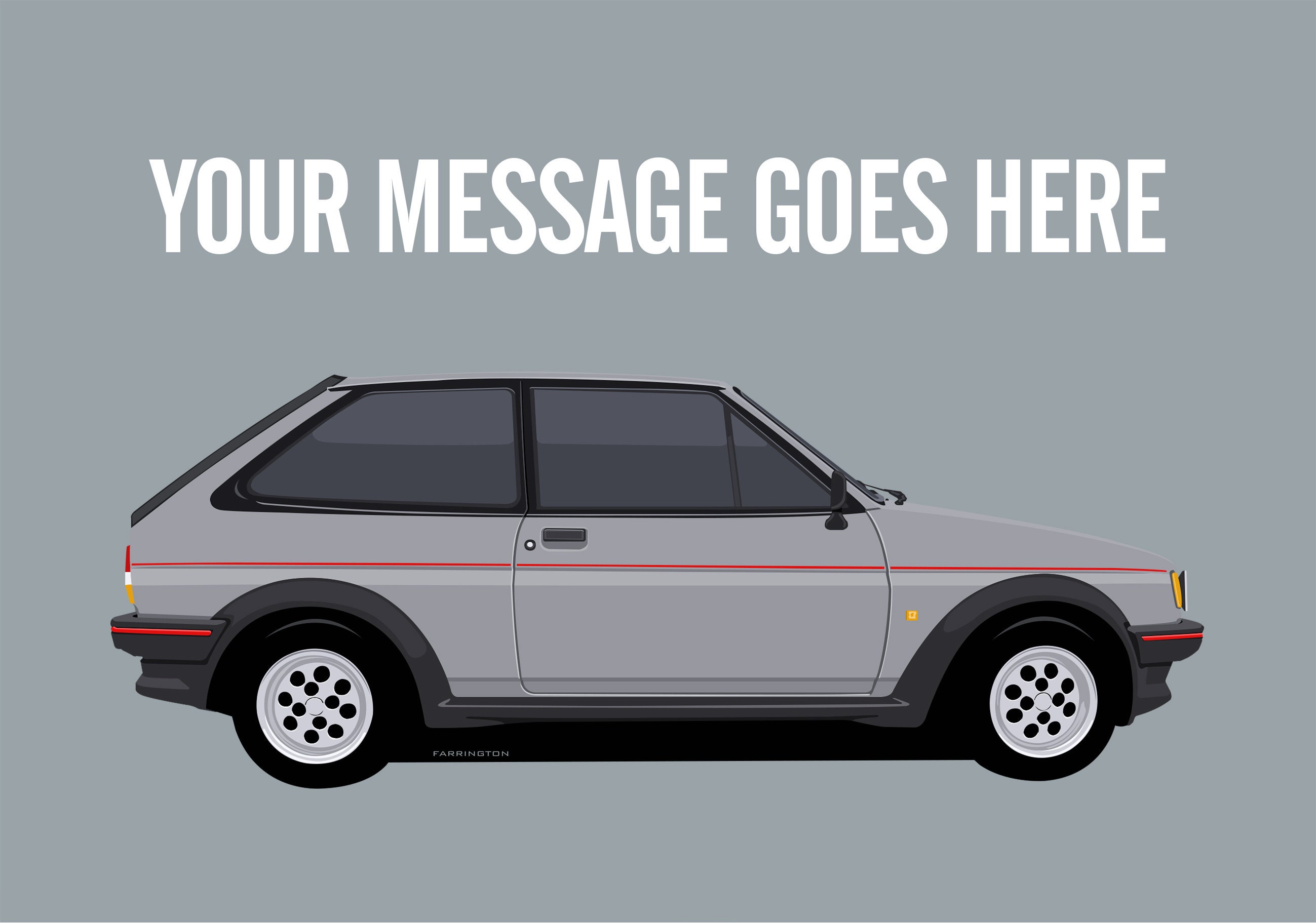 Personalised Fiesta XR2 MK2 Fan Art Greetings Card, Birthday Card - Etsy UK