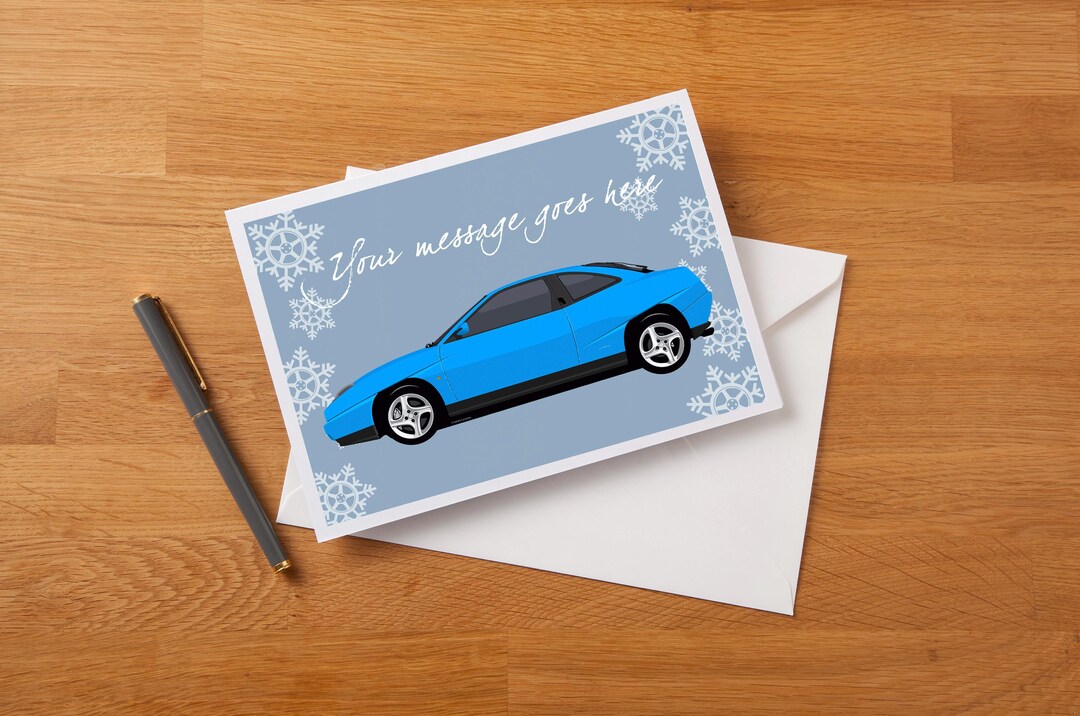 Personalised Fiat Coupe ( Various Colours ) Fan Art Christmas Card ...