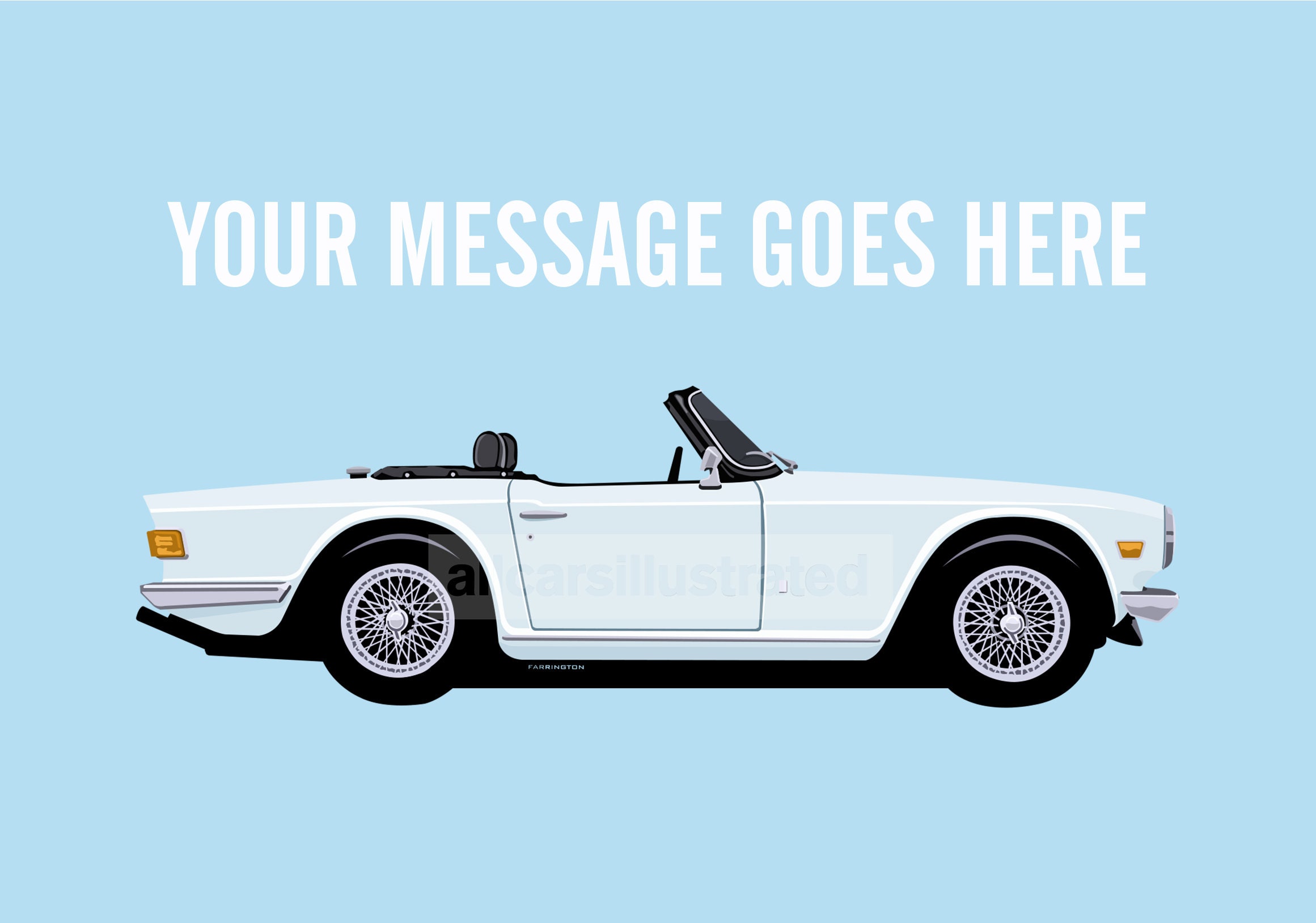 Personalised Triumph TR6 Inspired Greetings Card | Etsy