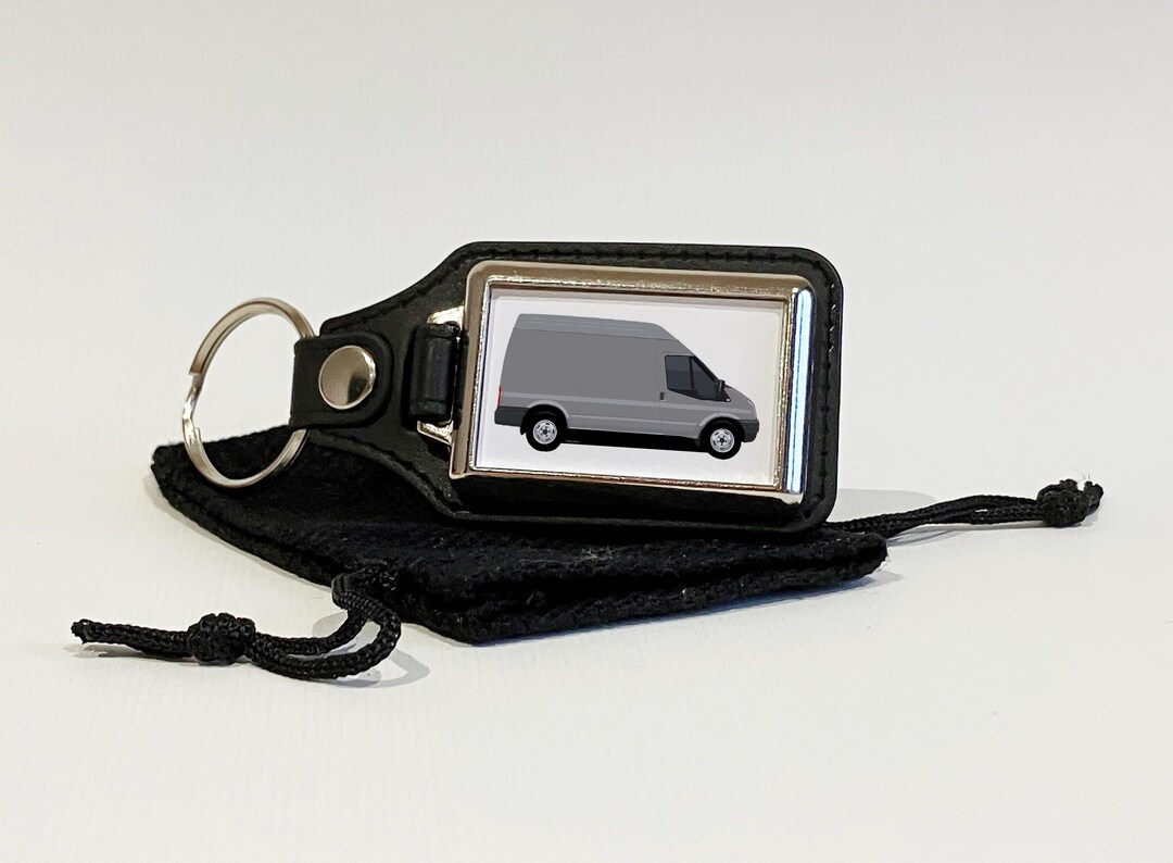 Transit Van Illustration, Key Ring, Key Chain, Key Fob, Chrome Metal ...