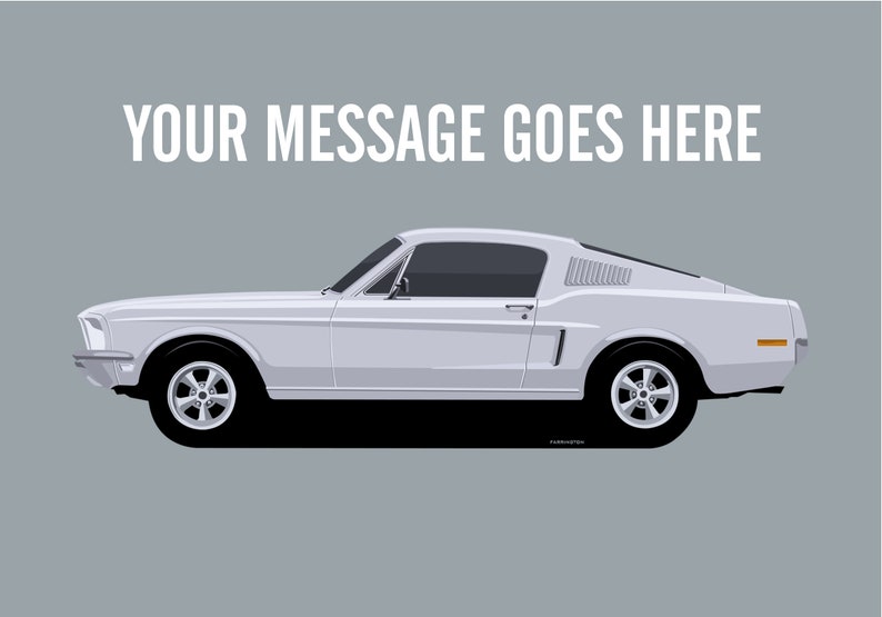 Personalised Ford Mustang Fan Art Greetings Card - Etsy