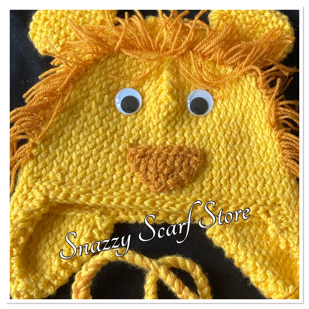 Hand Knitted Liam the Lion Novelty Hat - Etsy