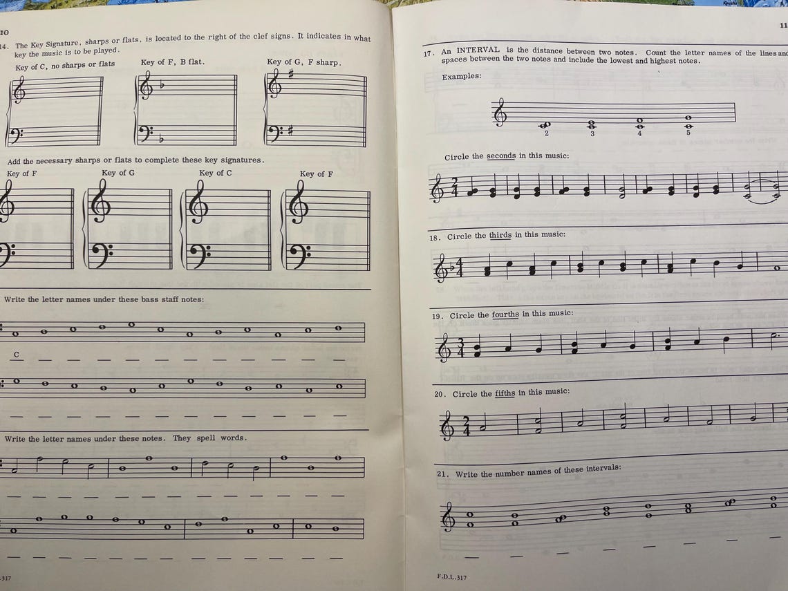 Piano Theory Level One Programmed Text First Edition 1967 Mary ...